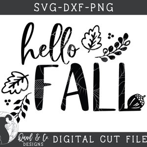 Svg Files, Hello Fall Svg, Fall Svg, Fall Leaves Svg, Cut File, Vinyl ...
