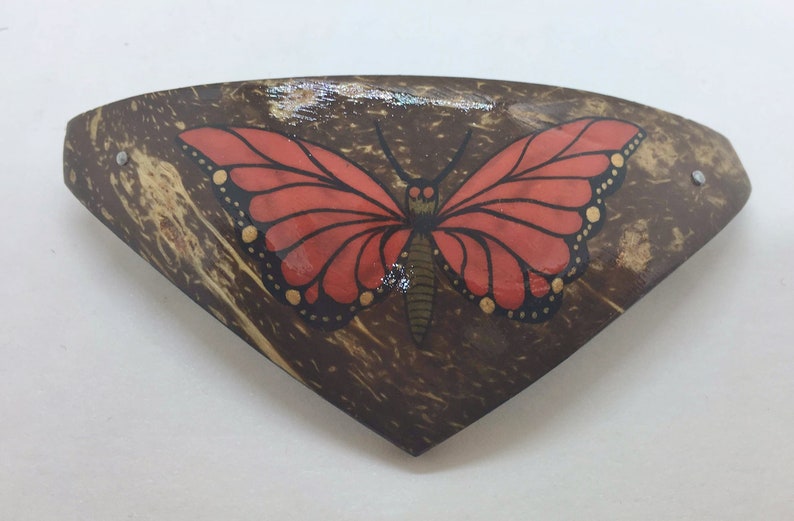 Peruvian Wooden Coconut Shell Hair Stick Barrette Clip Ethnic - Etsy