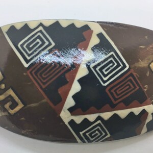 Peruvian Wooden Coconut Shell Hair Stick Barrette Clip, Ethnic ...