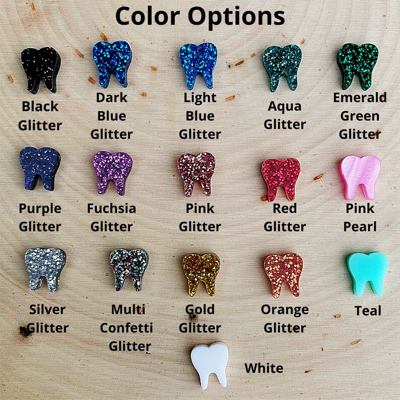 Tooth Stud Earrings Pack of 3 Mix and Match Glitter Dental | Etsy