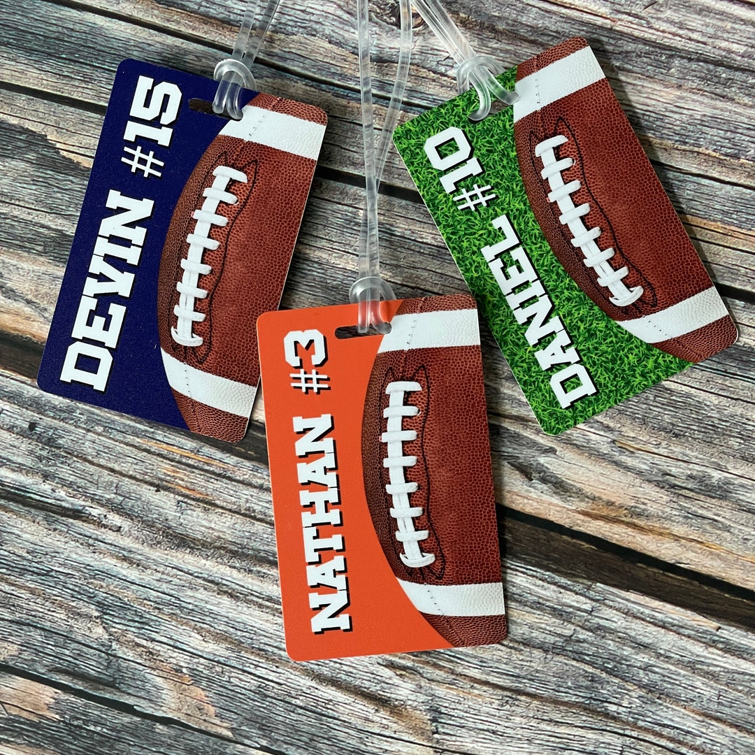Personalized Football Bag Tags, Sports Backpack Tags, Team Name - Etsy