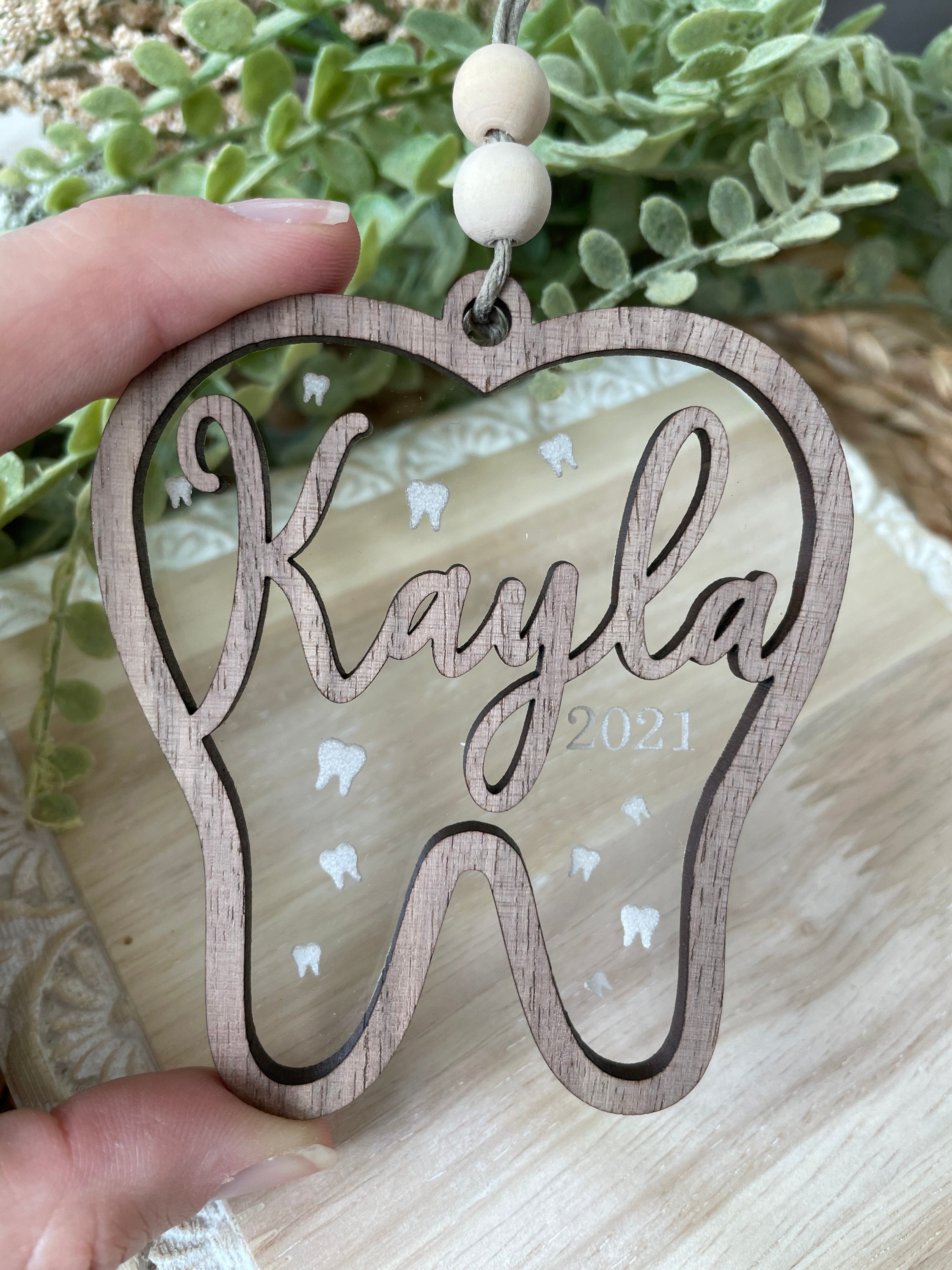 Personalized Tooth Name Ornament — The Country Porch Swing