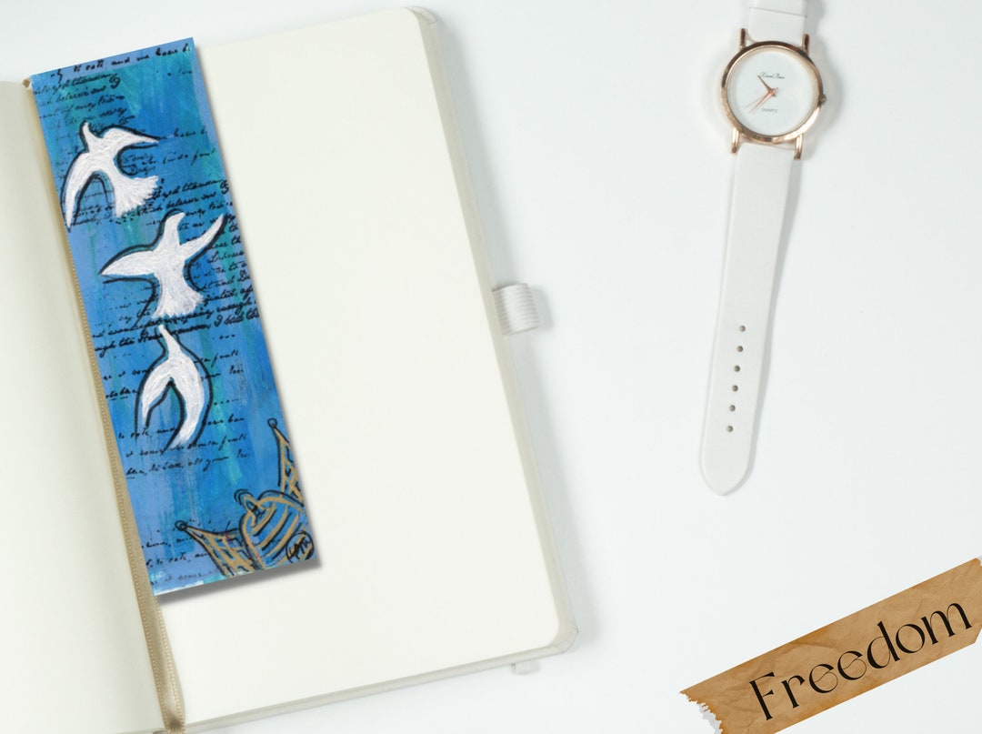 Freedom Bookmark/ Dove Hand Painted Bookmark/ Inspired by Doves ...