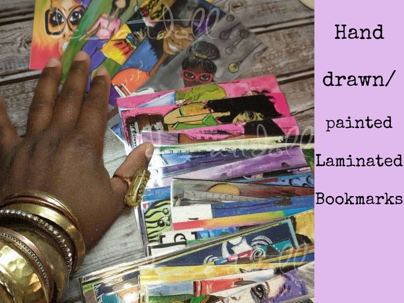 Black Girl Bookmarks/ Hand Painted Bookmark/lady Like Bookmark ...