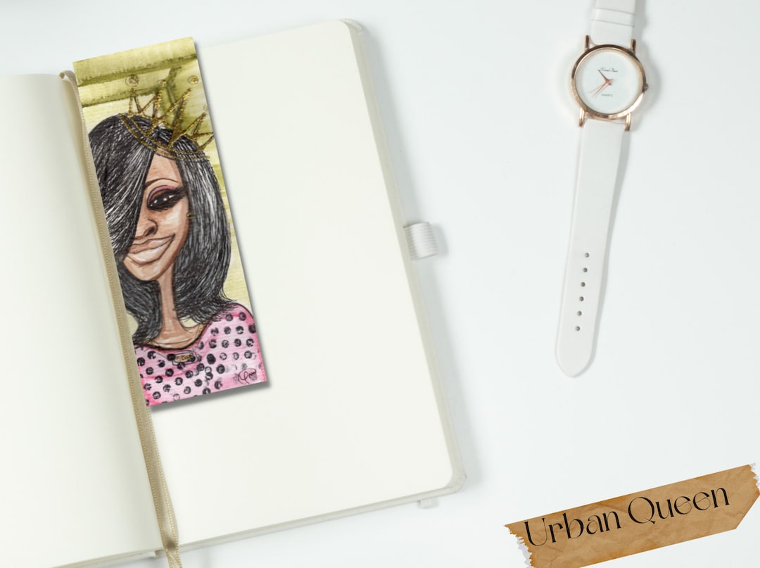 Urban Queen Bookmark/ Hand Painted Bookmark/hair Flipping Queen/ Book ...