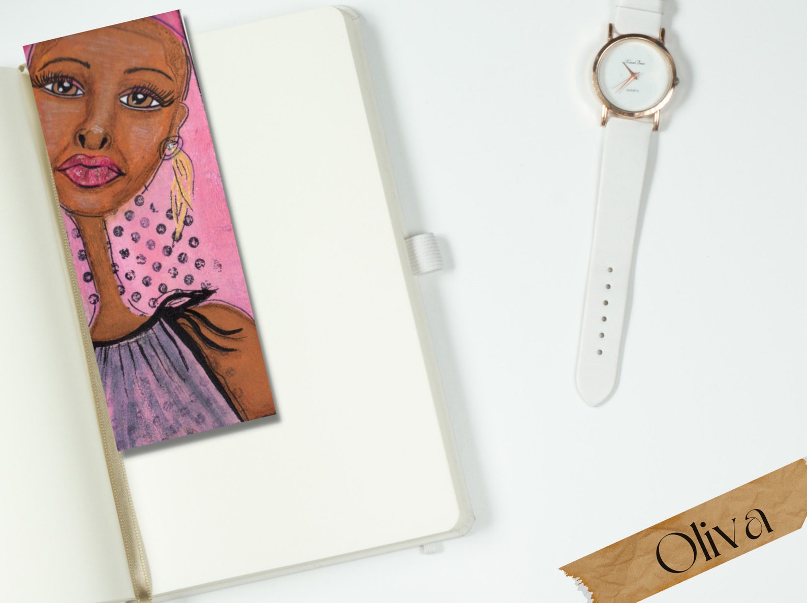 Bald Head Black Girl Bookmark/ Hand Painted Bookmark/short Hair ...
