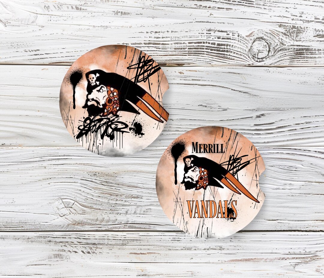 Car Coasters Merrill School Mascot Teacher Gift Parent Gift Neoprene ...