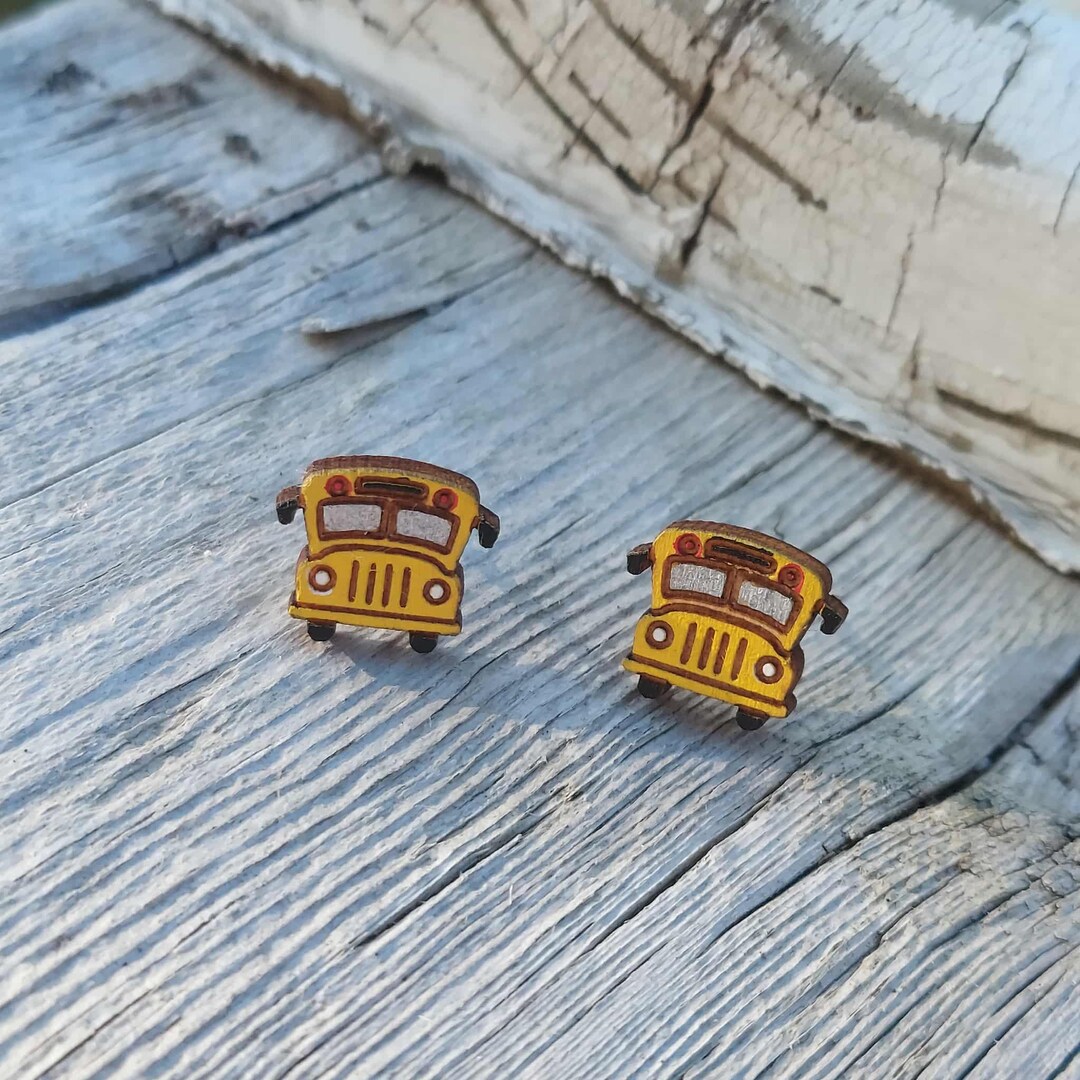 School Bus Stud Earrings Teachers Gift Bus Driver - Etsy