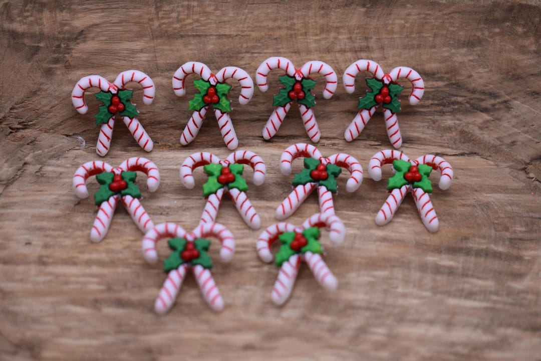 Candy Canes Set of 5 Buttons Craft Buttons - Etsy