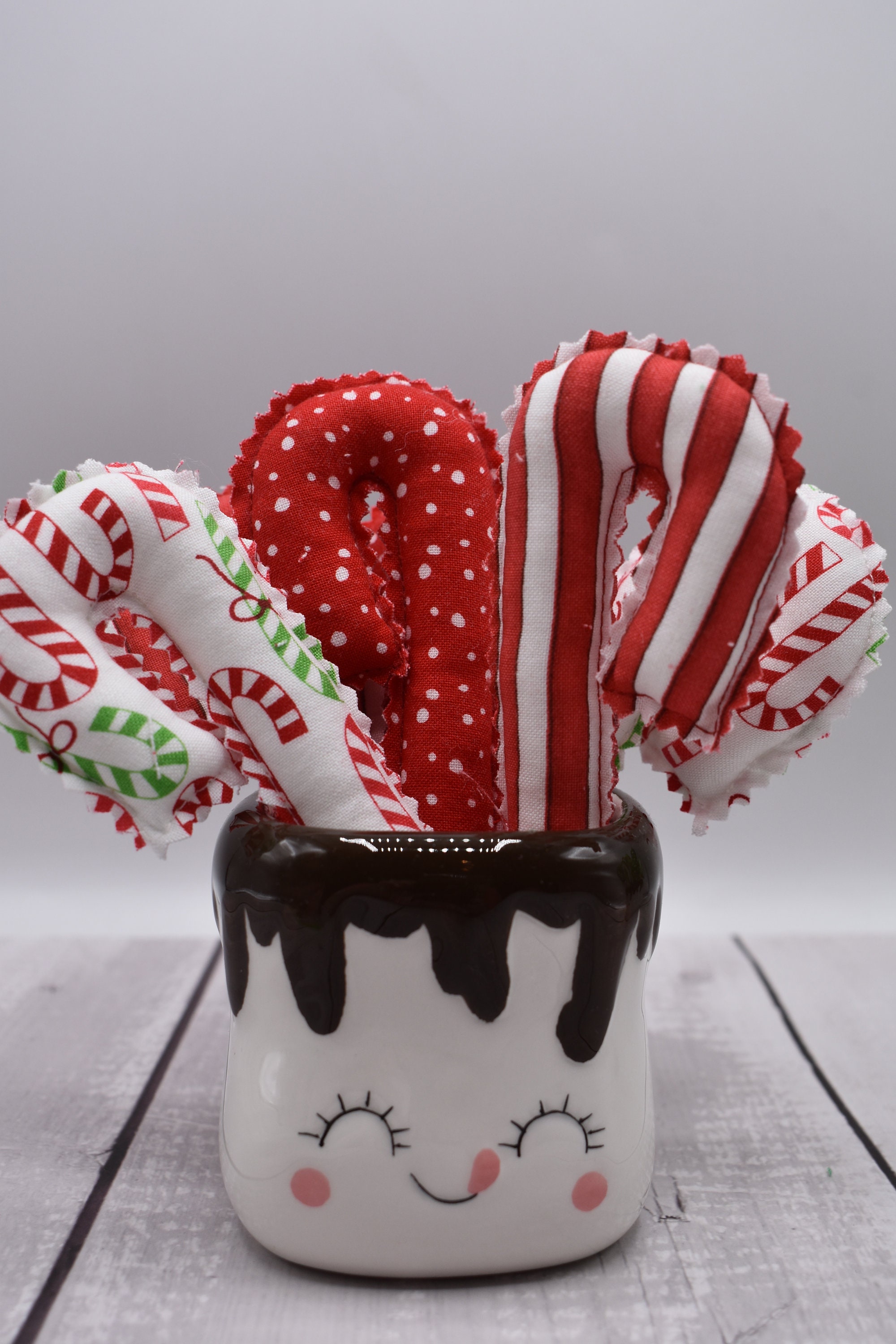 Fabric Candy Canes Set of 6 Fabric Decor Tiered Tray Decor - Etsy