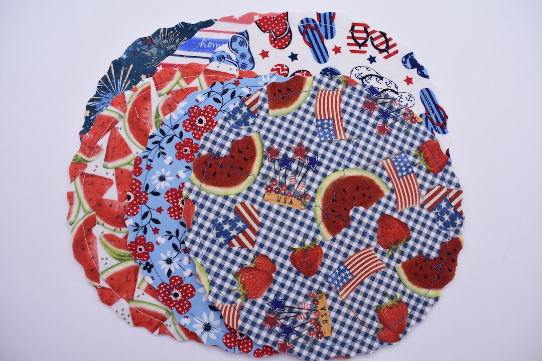Patriotic Fabric Candle Mat Candle Mat Candle Trivet - Etsy