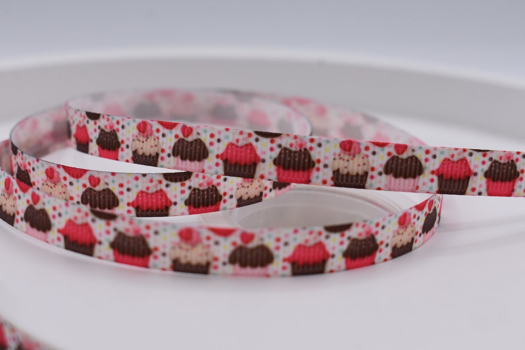 3/8 Cupcakes Grosgrain Ribbon 3/8 Decorative Ribbon 3/8 Grosgrain ...