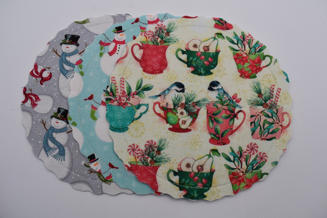 Winter Fabric Candle Mat Candle Mat Candle Trivet - Etsy