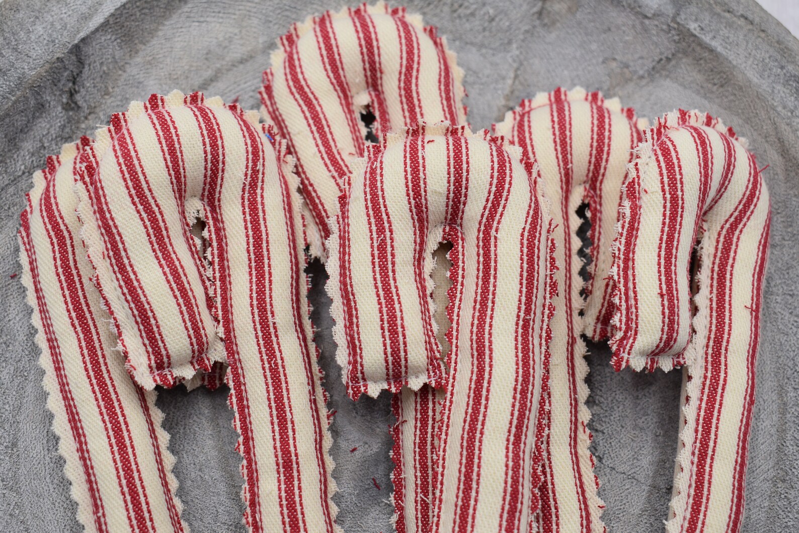 Fabric Candy Canes Set of 6 Fabric Decor Tiered Tray Decor - Etsy