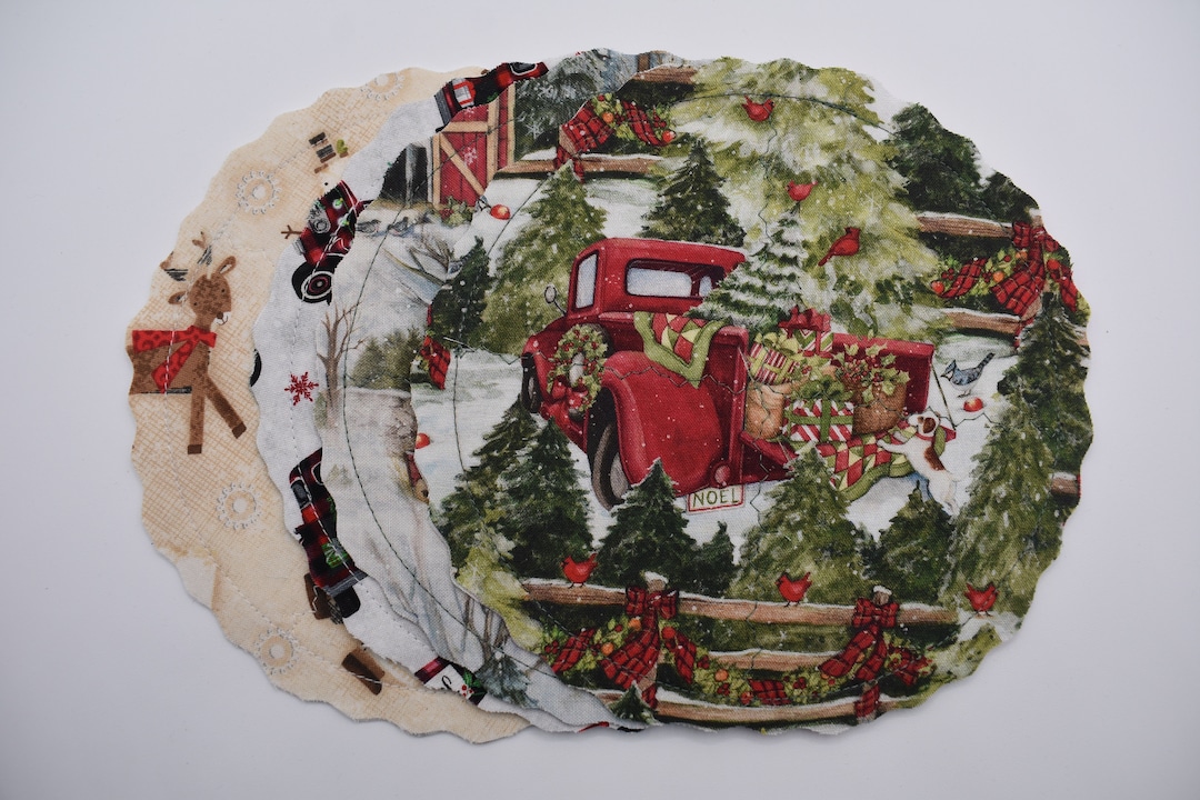 Christmas Fabric Candle Mat Decorative Fabric Mat Candle Trivet - Etsy
