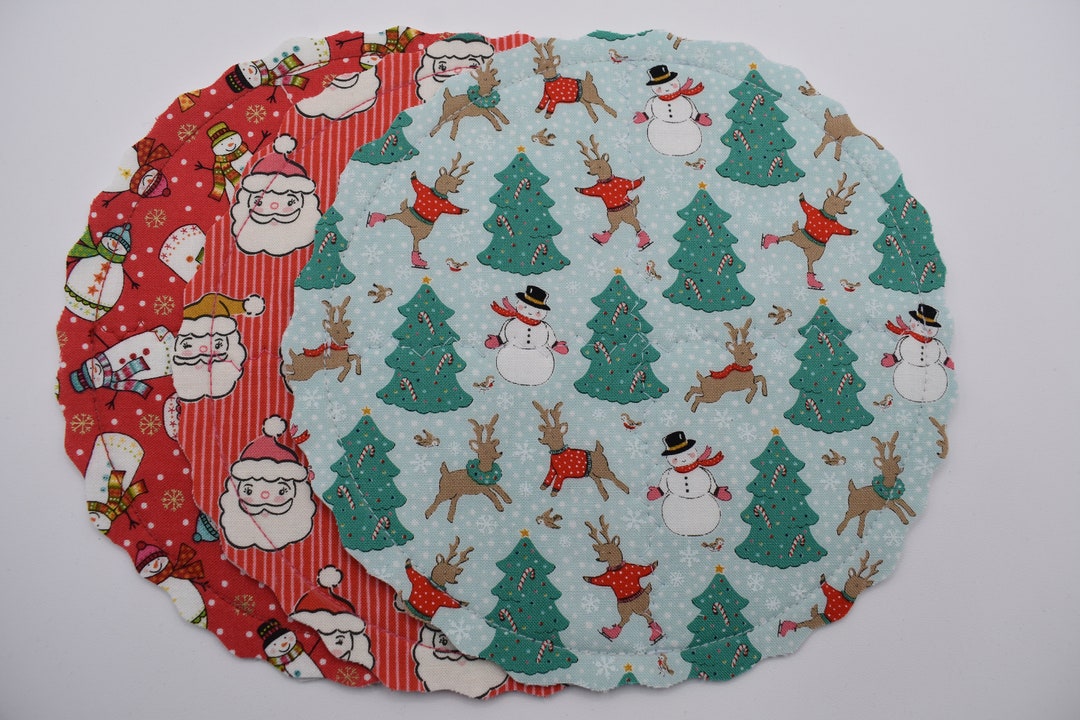 Christmas Fabric Candle Mat Candle Mat Candle Trivet - Etsy