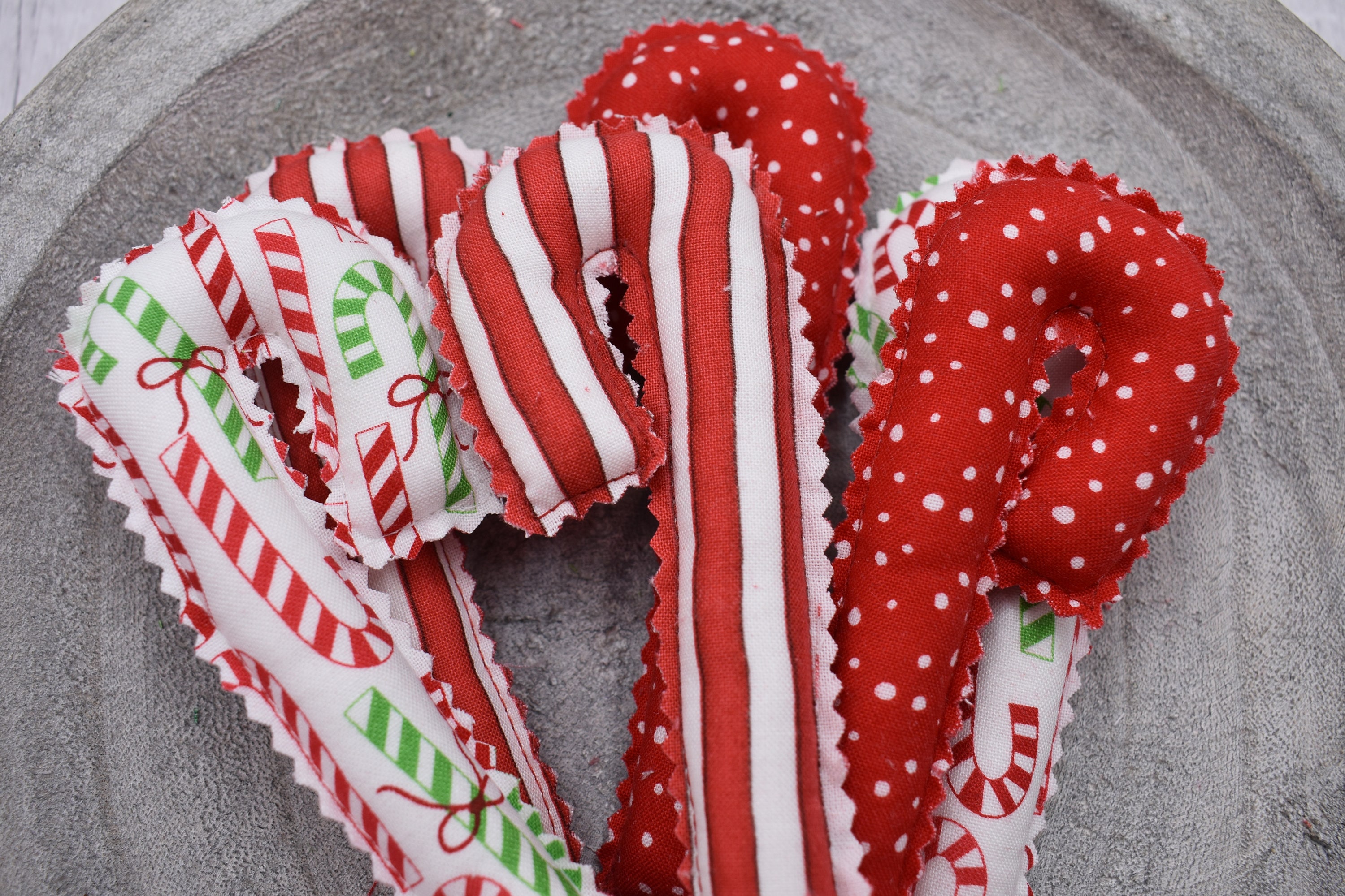 Fabric Candy Canes Set of 6 Fabric Decor Tiered Tray Decor - Etsy