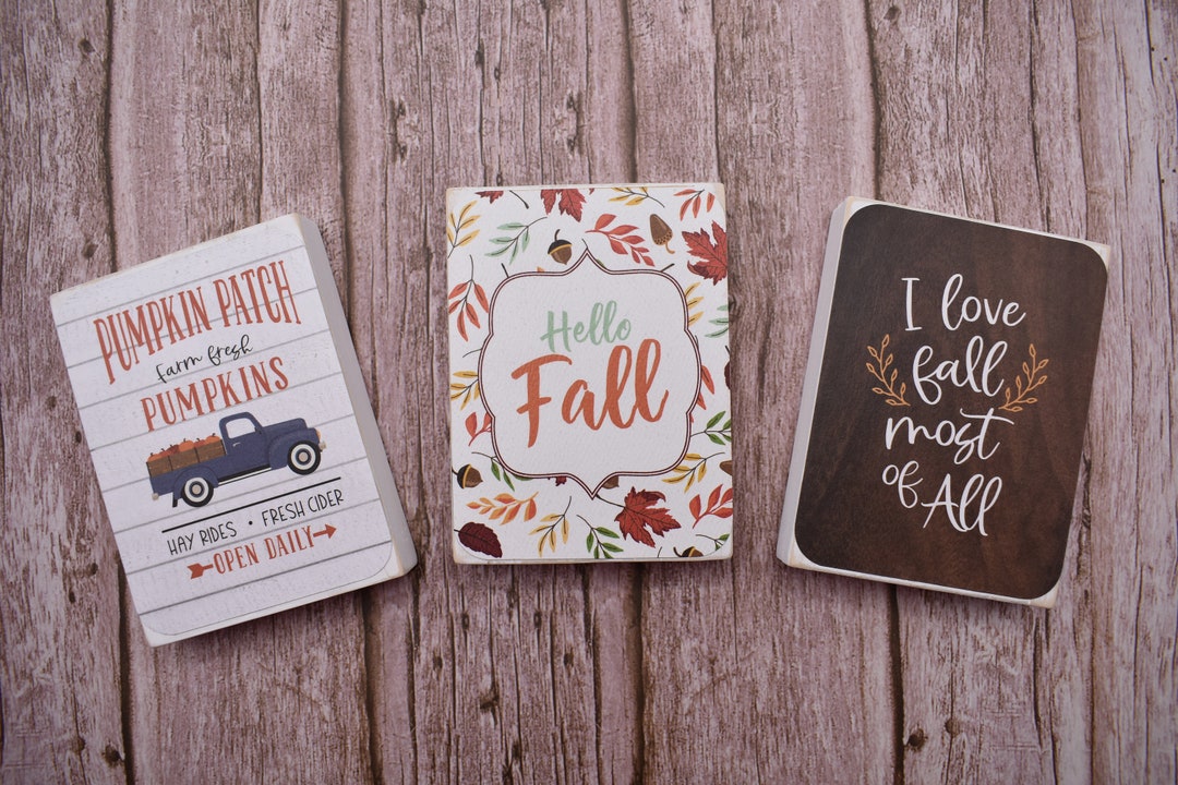 Mini Wood Block Sign Tiered Tray Decor Patterned Mini Wood Block Sign ...