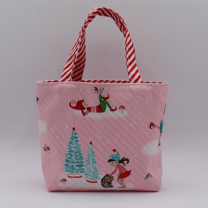 Mini Handmade Christmas Tote Bag Reusable Mini Size Gift Bag Holiday ...