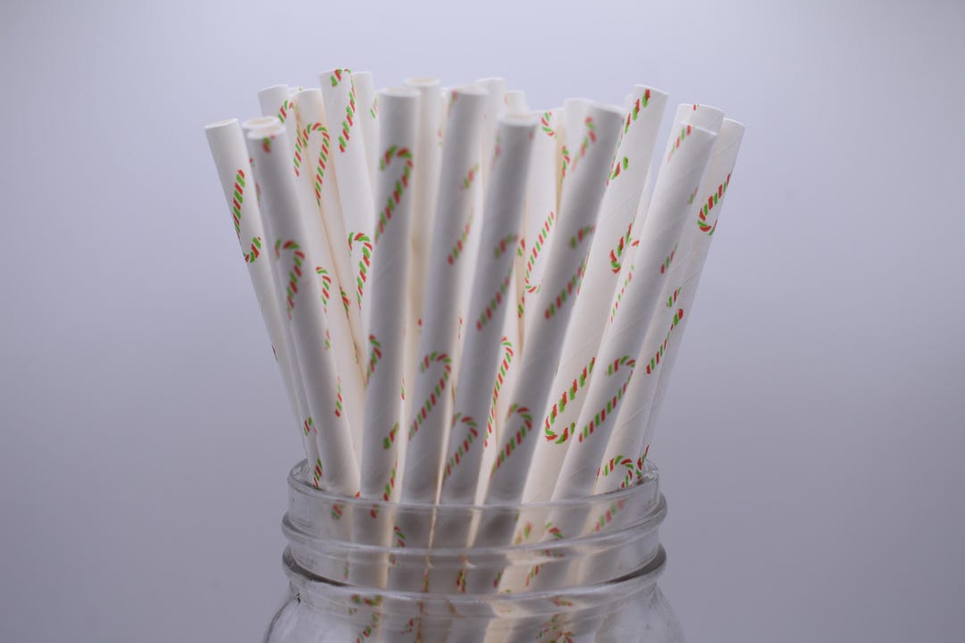 Candy Cane Paper Straws 25 per Set Craft Straws Party Straws - Etsy