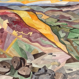 Peak District Stanage Edge// Landscape Art// Stanage Edge Print - Etsy UK