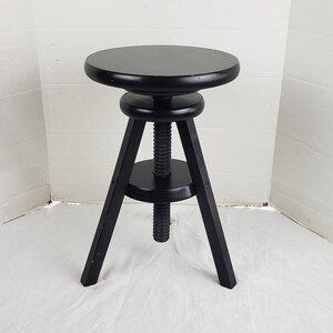 Vintage Black Swivel Printers Chair Stool Vanity Bench Adjustable Child ...