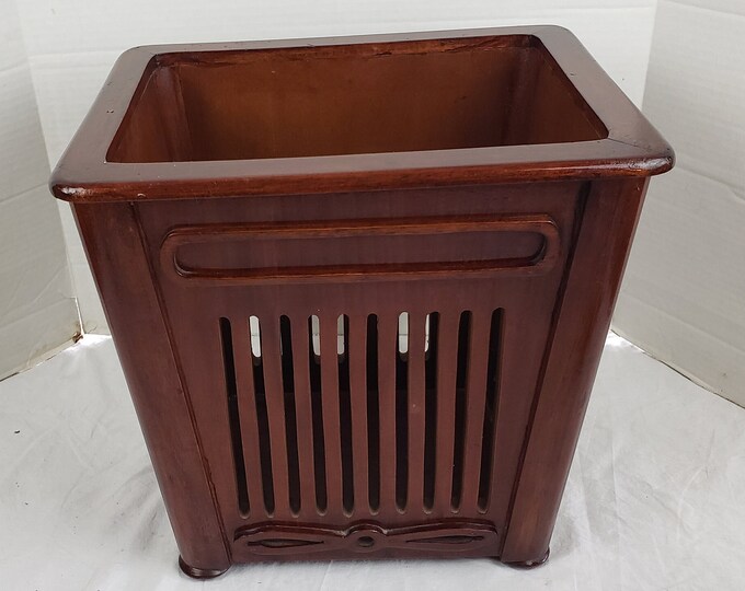 Mission Style Mid Century Magazine Rack Planter or Log Bin 15" X 15" X ...