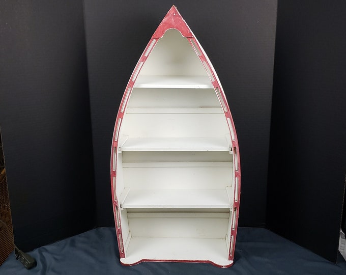Vintage Rowboat Shaped Canoe Shelf Nautical Cabin Cottage Lake House 30 ...