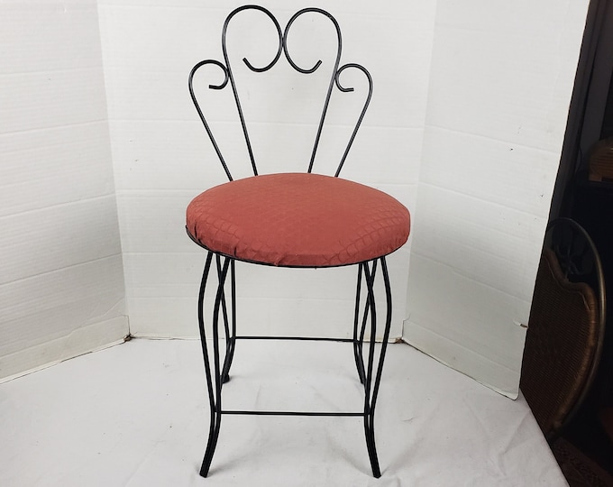 Vintage Metal Ice Cream Parlor Chair Vanity Chair Make up Chair 27 ...