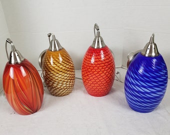 Blown Glass Pendant Light - Etsy