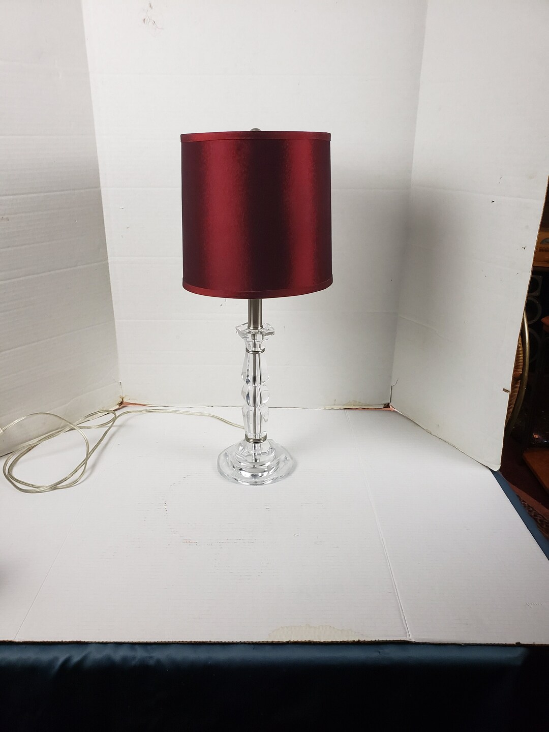 Stacked Crystal Plexi-glass Ball/sphere Table Lamp French Shade 23 ...