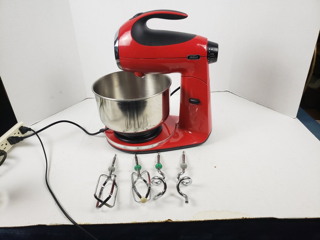 Sunbeam Mixmaster Heritage Series Stand Mixer RED Bowl 2 Beaters Dough ...