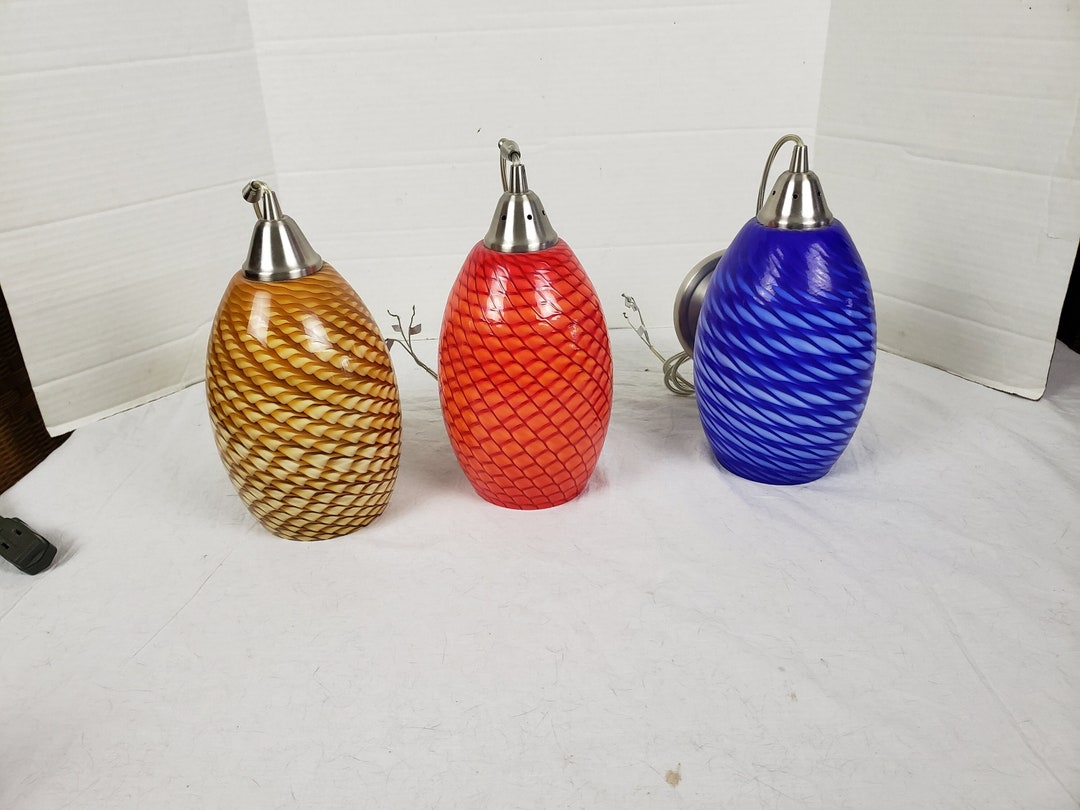 Blown Glass Pendant Light Individually Sold Various Designs 9" - Etsy