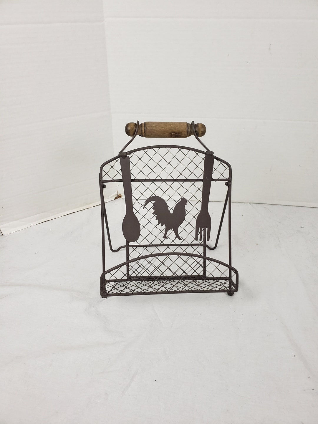 Rustic Farmhouse Chicken Wire Cookbook Holder Farm Country Decor 11.5 ...