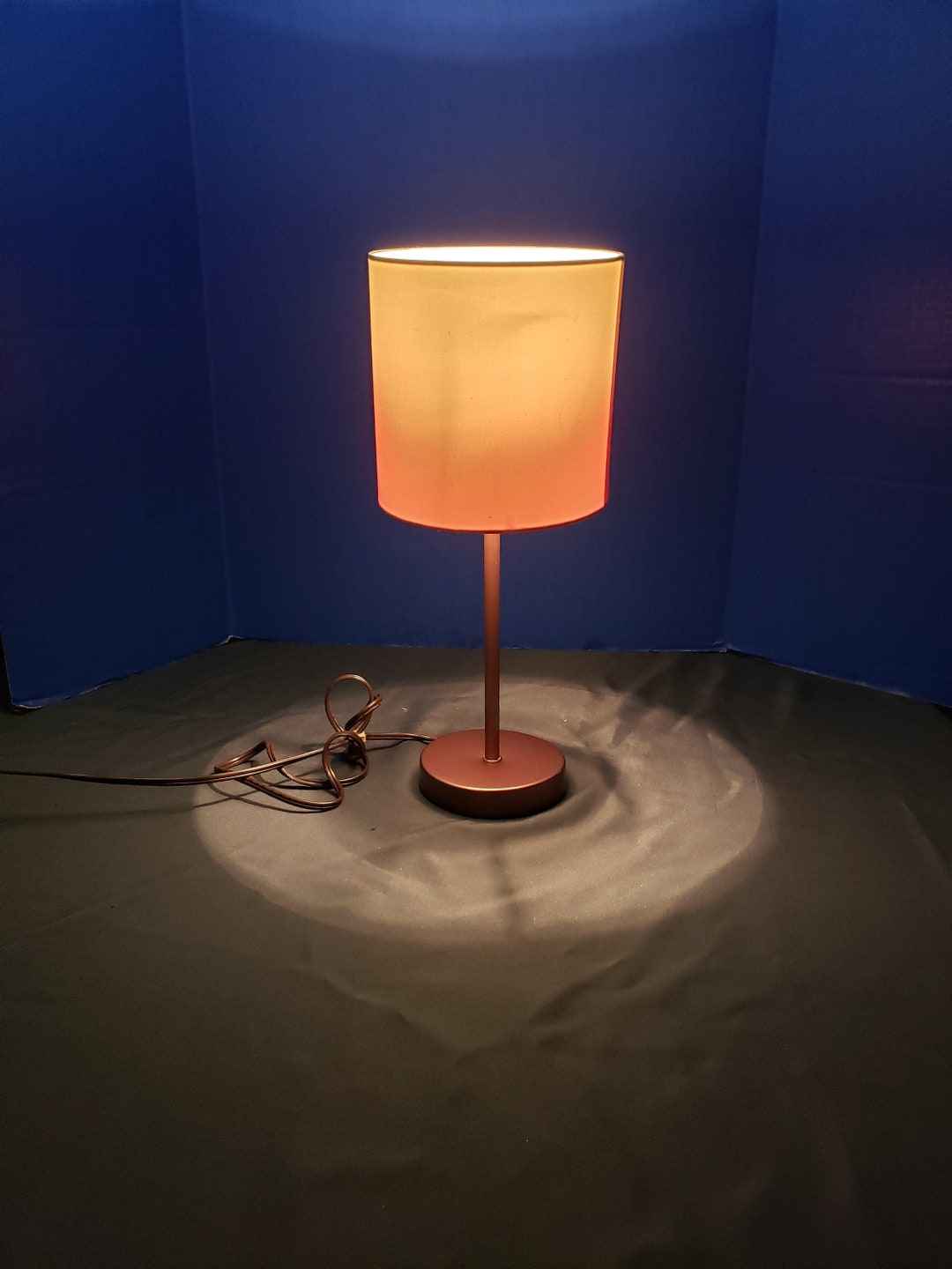 Rose Table Lamp Cloth Shade Retro Modern 17" - Etsy