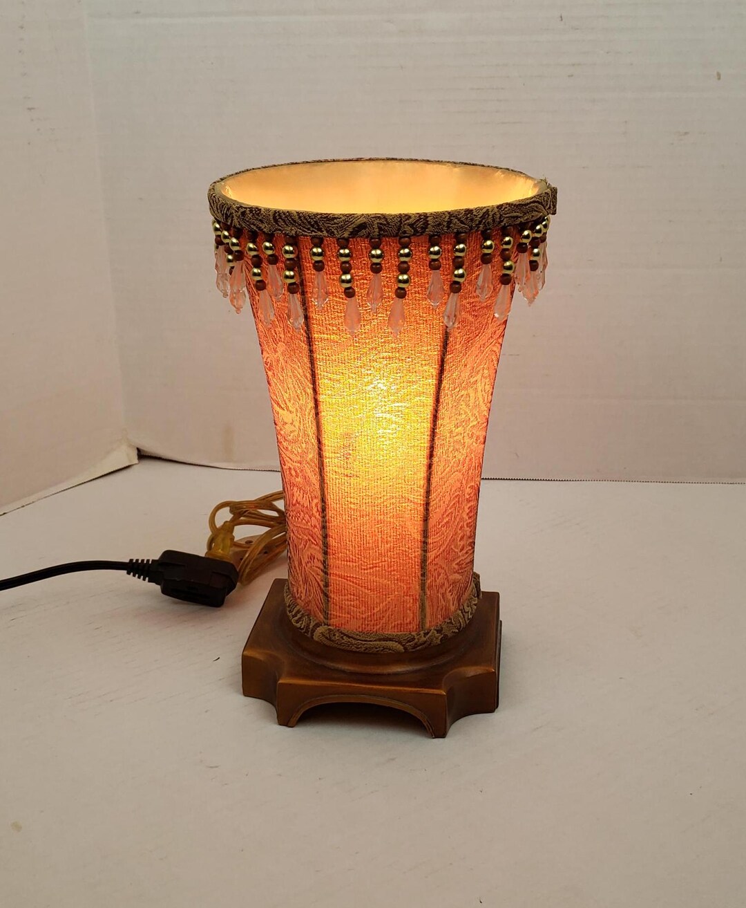 Beaded Cloth Torchier Torch Cone Torch Light Lamp 12" X 7" - Etsy