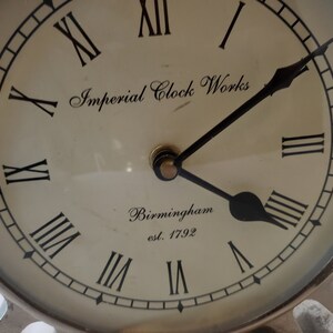 Vintage Metal Gear Mantle Clock Imperial Clock Works Birmingham Est ...