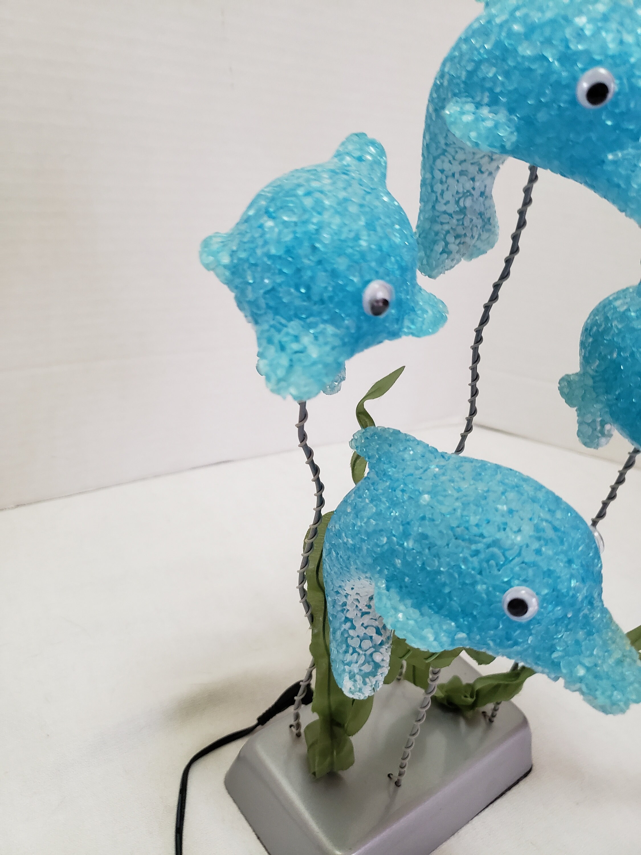 Four Dolphin Table Lamp Kids Blue Rubberized Night Light | Etsy