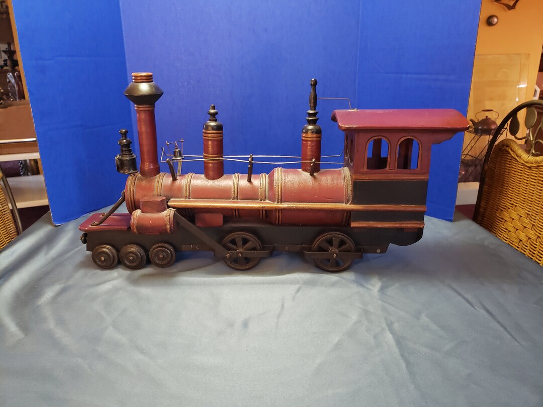 Large Wood and Metal Model of a Steam Locomotive 25 - Etsy