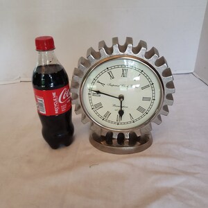 Vintage Metal Gear Mantle Clock Imperial Clock Works Birmingham Est ...