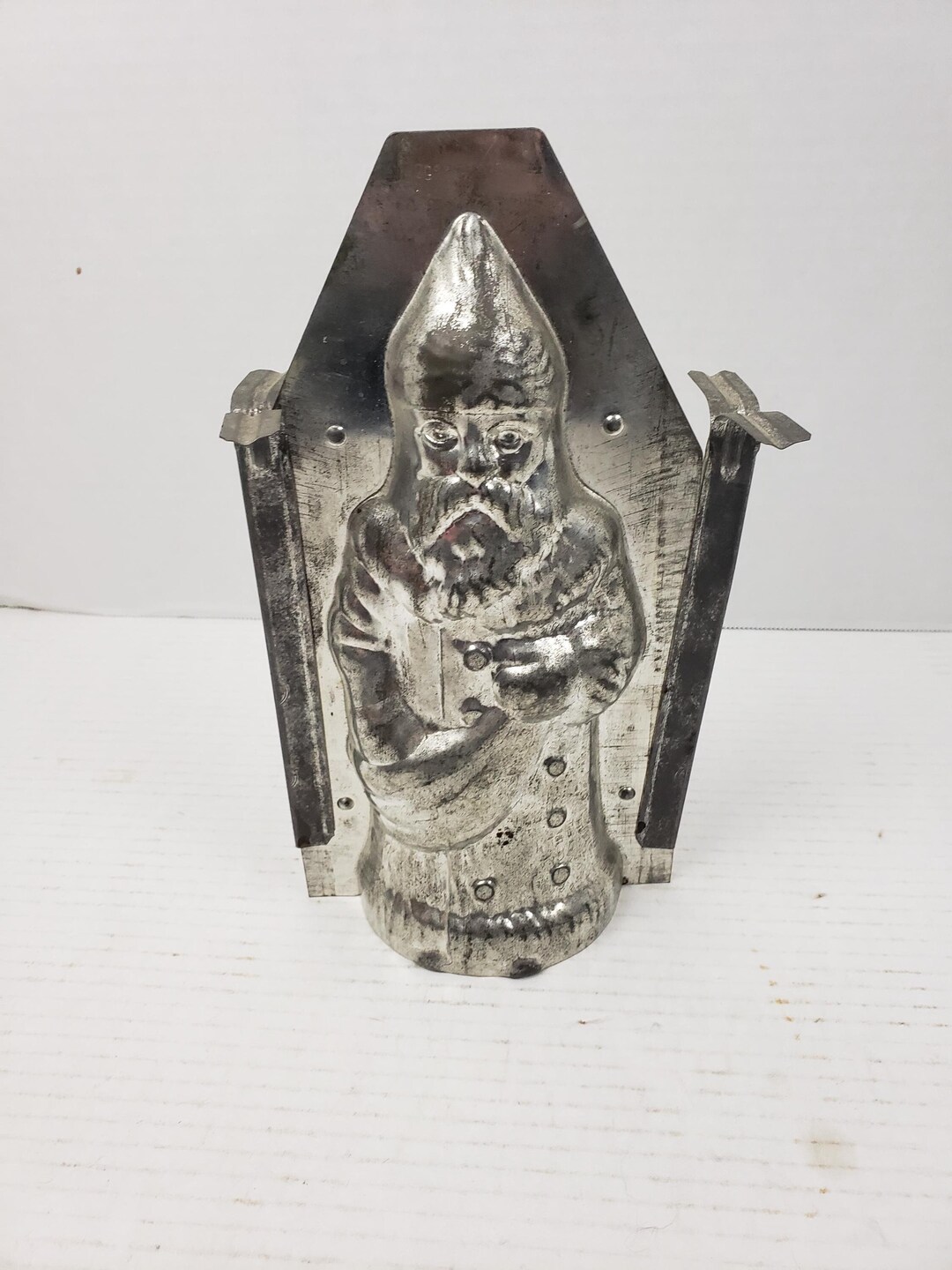 Vintage Aluminum Father Christmas St. Nicholas Candy Chocolate Mold 9.5 ...