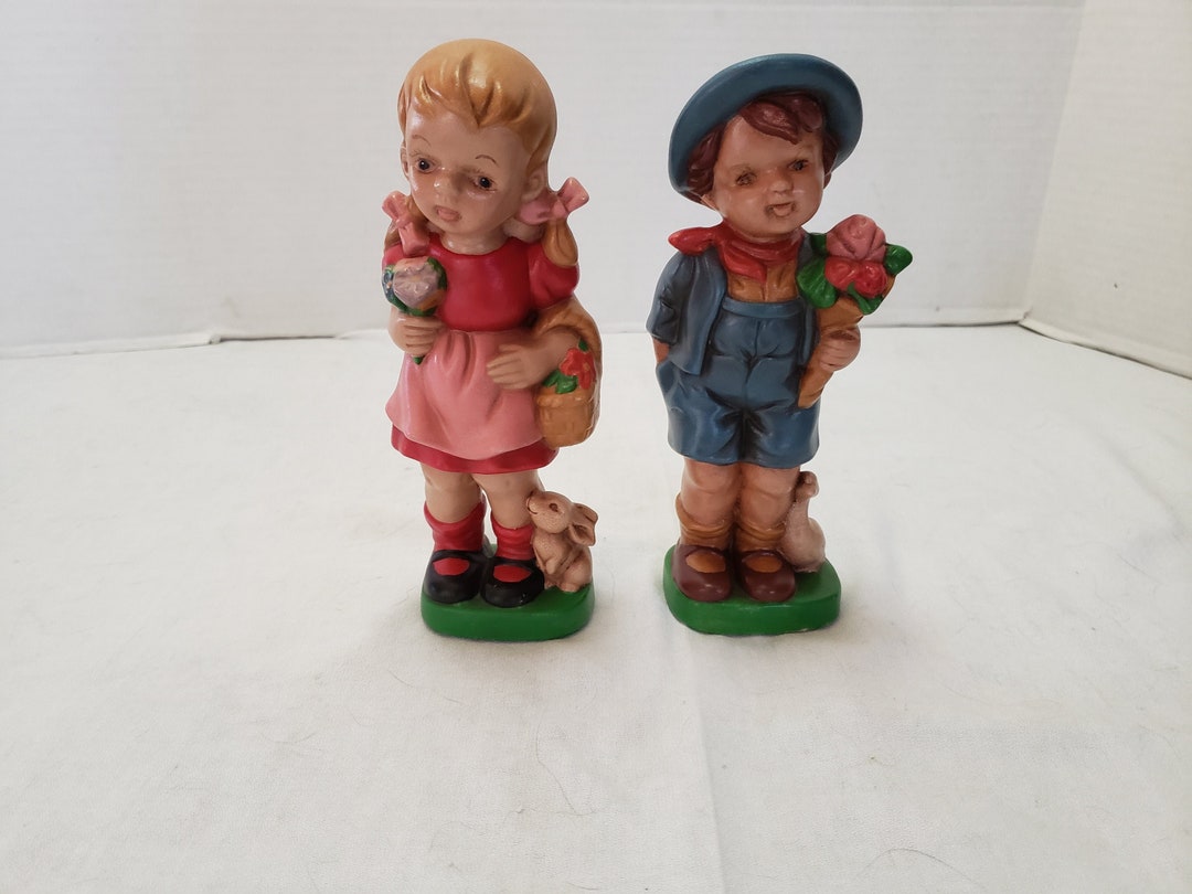 Pair Vintage Ceramic Boy and Girl Figurines - Etsy