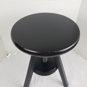 Vintage Black Swivel Printers Chair Stool Vanity Bench Adjustable Child ...