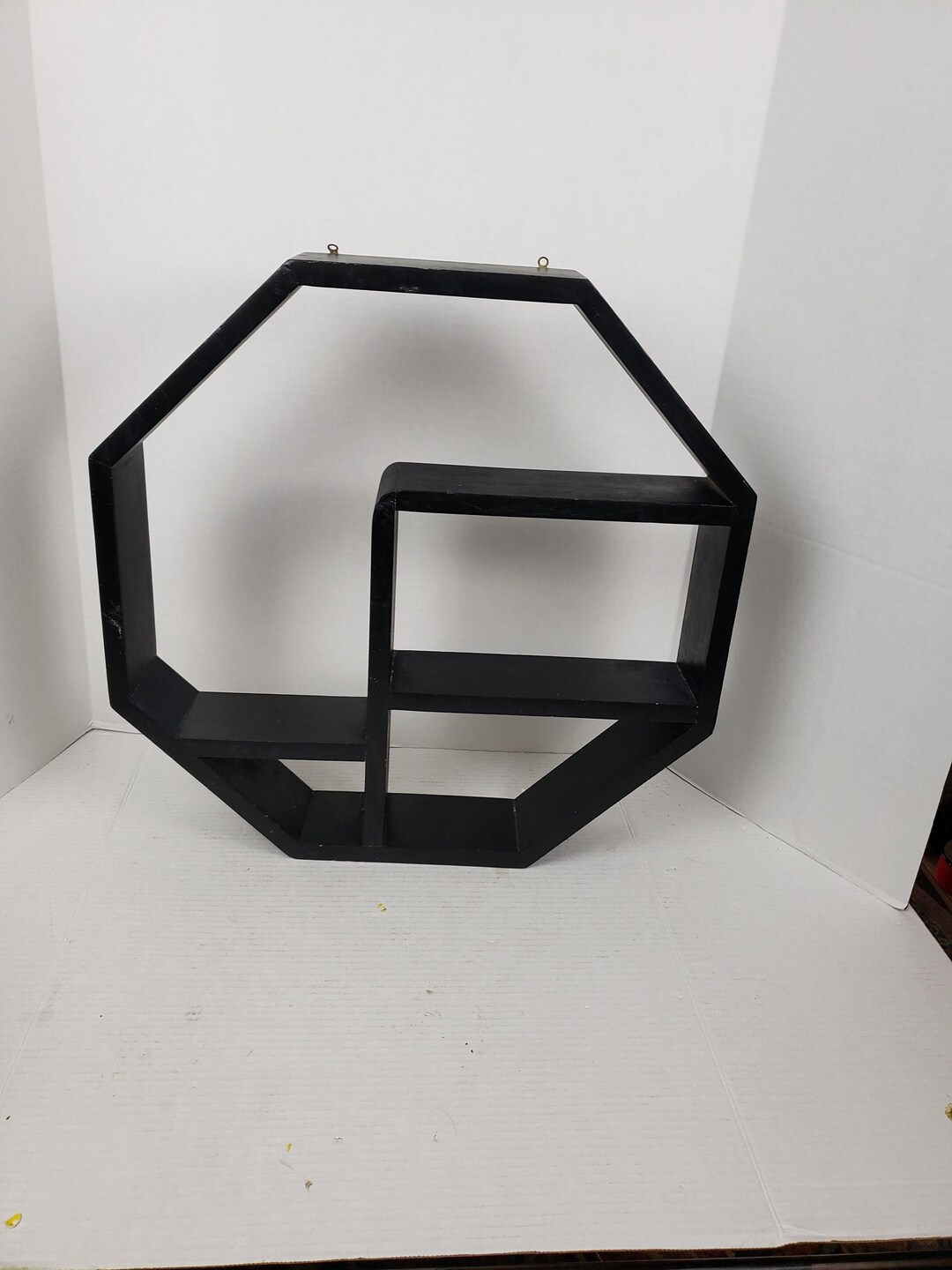 Wood Black Shelf Six- Sided 20" X 20" X 3.5" - Etsy