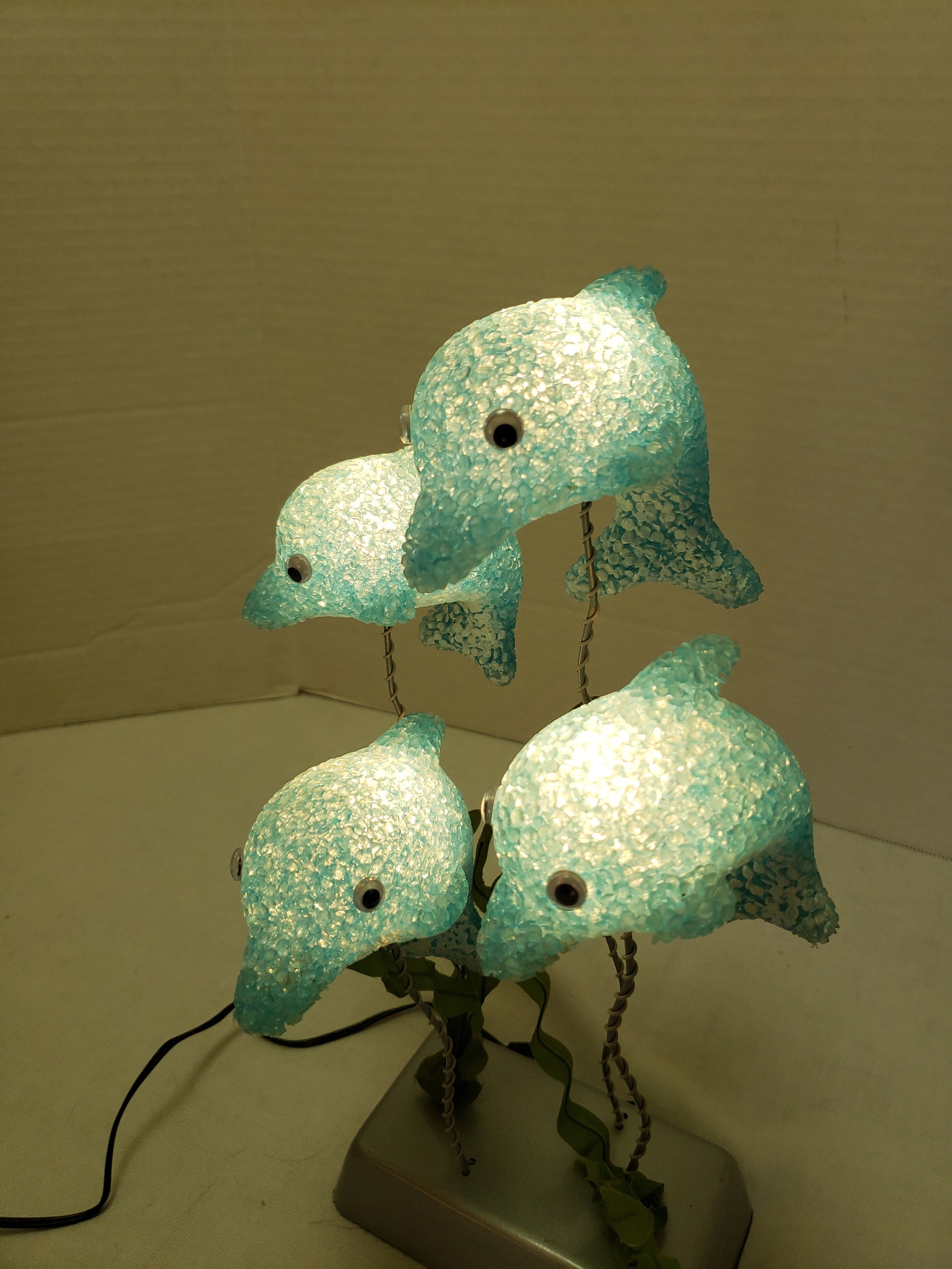 Four Dolphin Table Lamp Kids Blue Rubberized Night Light | Etsy