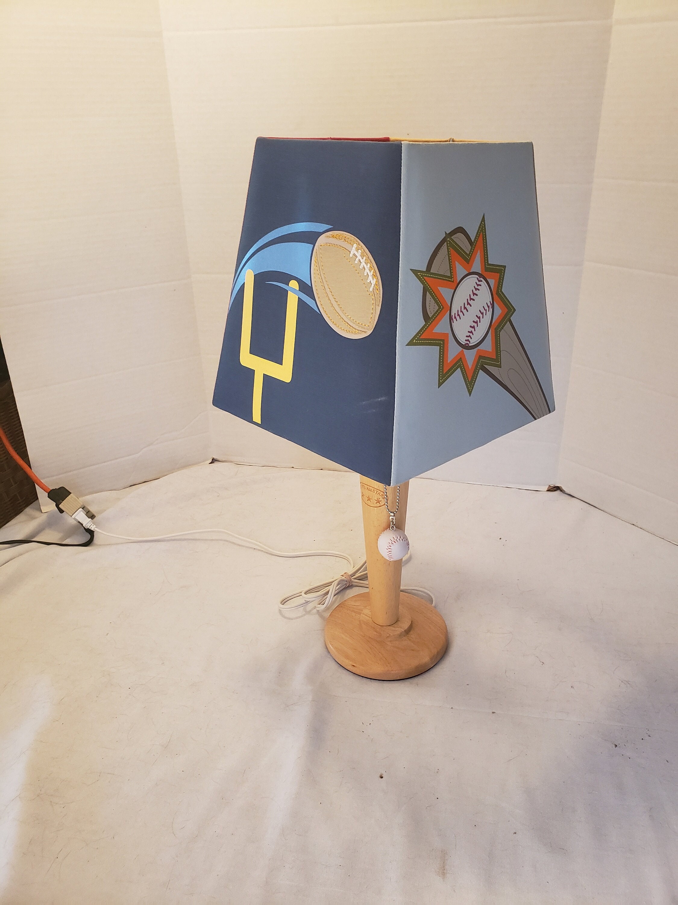 Circo All Star Baseball Bat Lamp With Four Sports Lamp Shade | Etsy