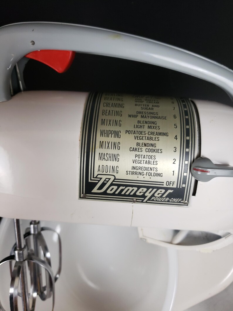 Vintage 1950's Dormeyer Food Fixer Stand Mixer 2 Milk Glass Bowls Works ...