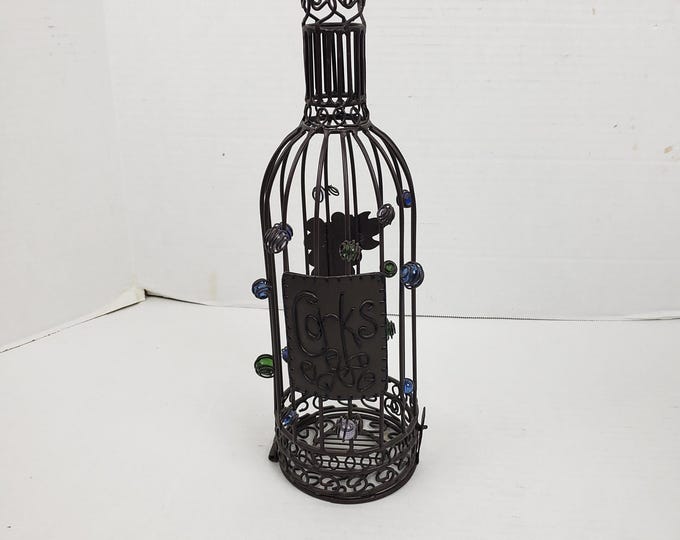 Metal Wine Cork Holder Wire Cage Compact Bar Kitchen Decor Corks Wine ...