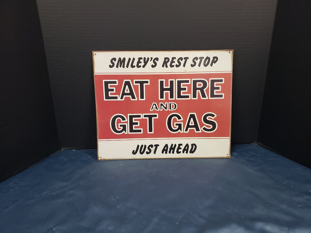 Smiley's Rest Stop Eat Here Get Gas Food and Beer Metal - Etsy