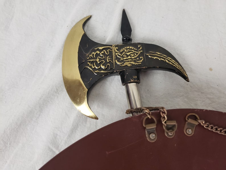 Warrior Coat of Arms Shield With Crossed Axes Plaque - Etsy